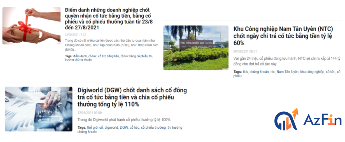 Thông tin về cổ tức dành cho nhà đầu tư mới | Azfin Việt Nam